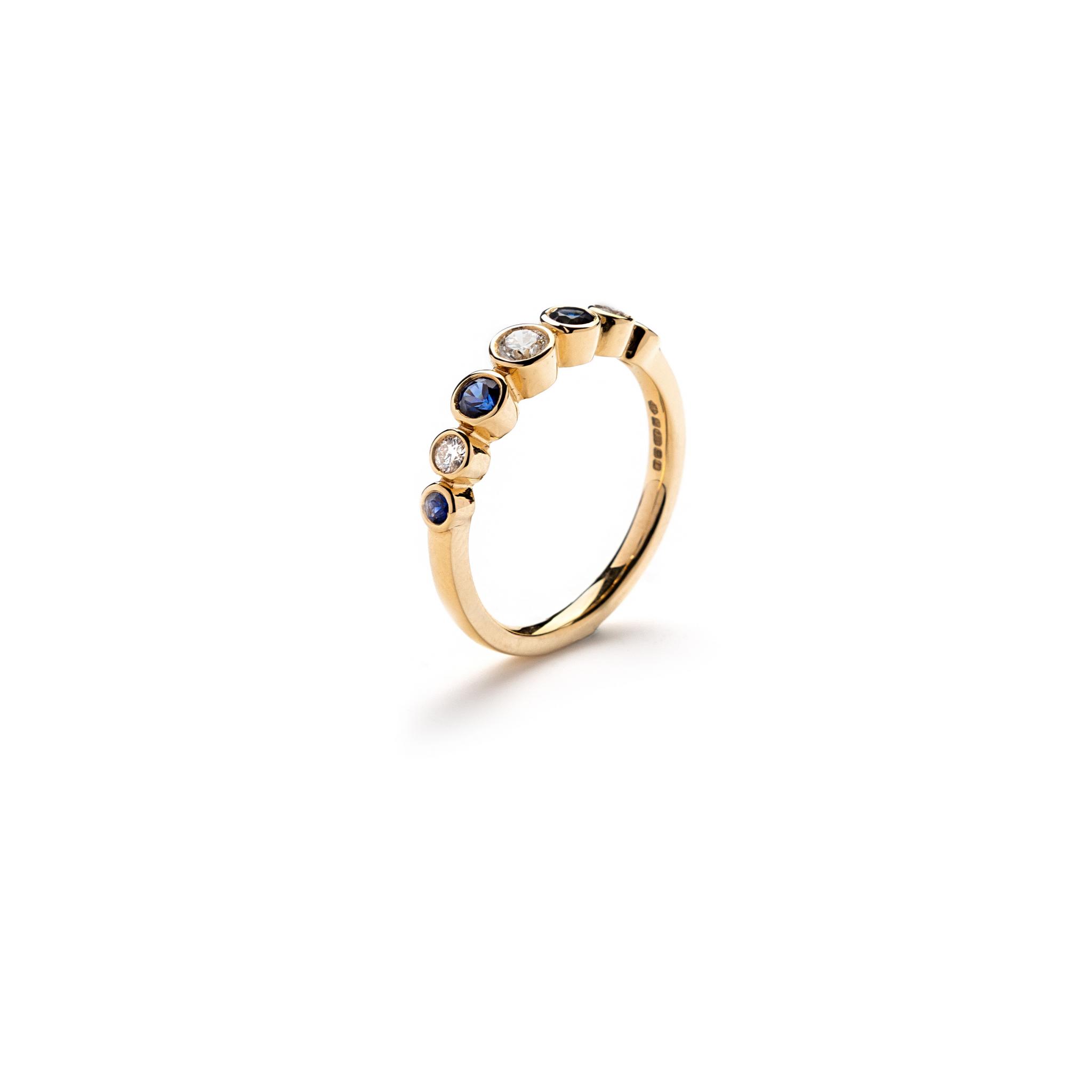 18ct Yellow Gold 1/2 Eternity 'Bubble' Ring